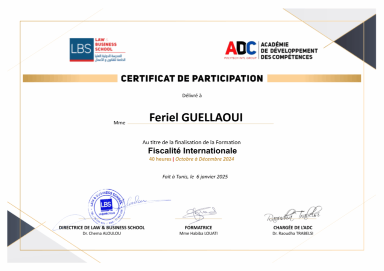 Certificat Feriel Guellaoui - FI - ADC